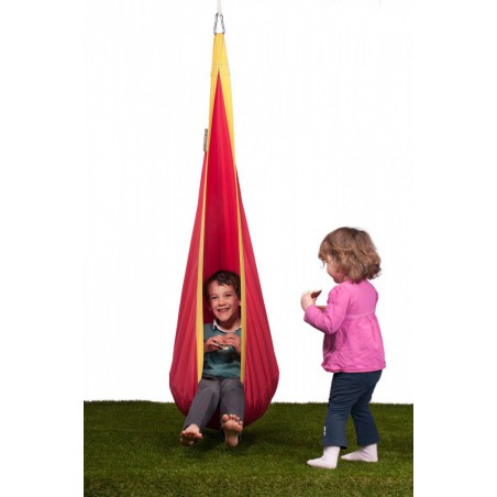Hamac nid framboise et jaune pour enfant – En vente sur Pouf-Design