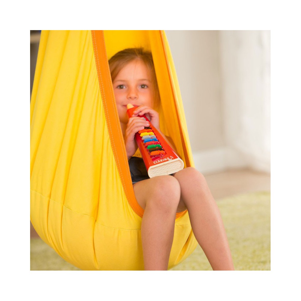 Hamac nid confort jaune pour enfant, à suspendre – Sur Pouf-Design