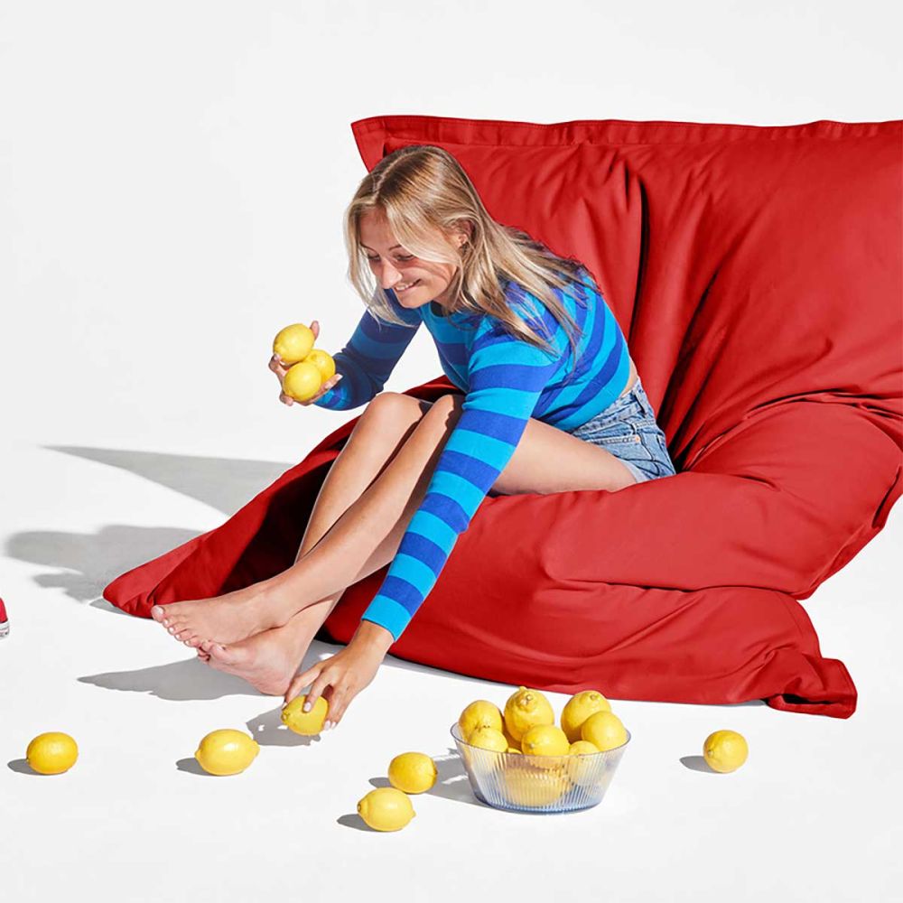 Pouf Fatboy Stonewashed rouge chez Pouf Design.