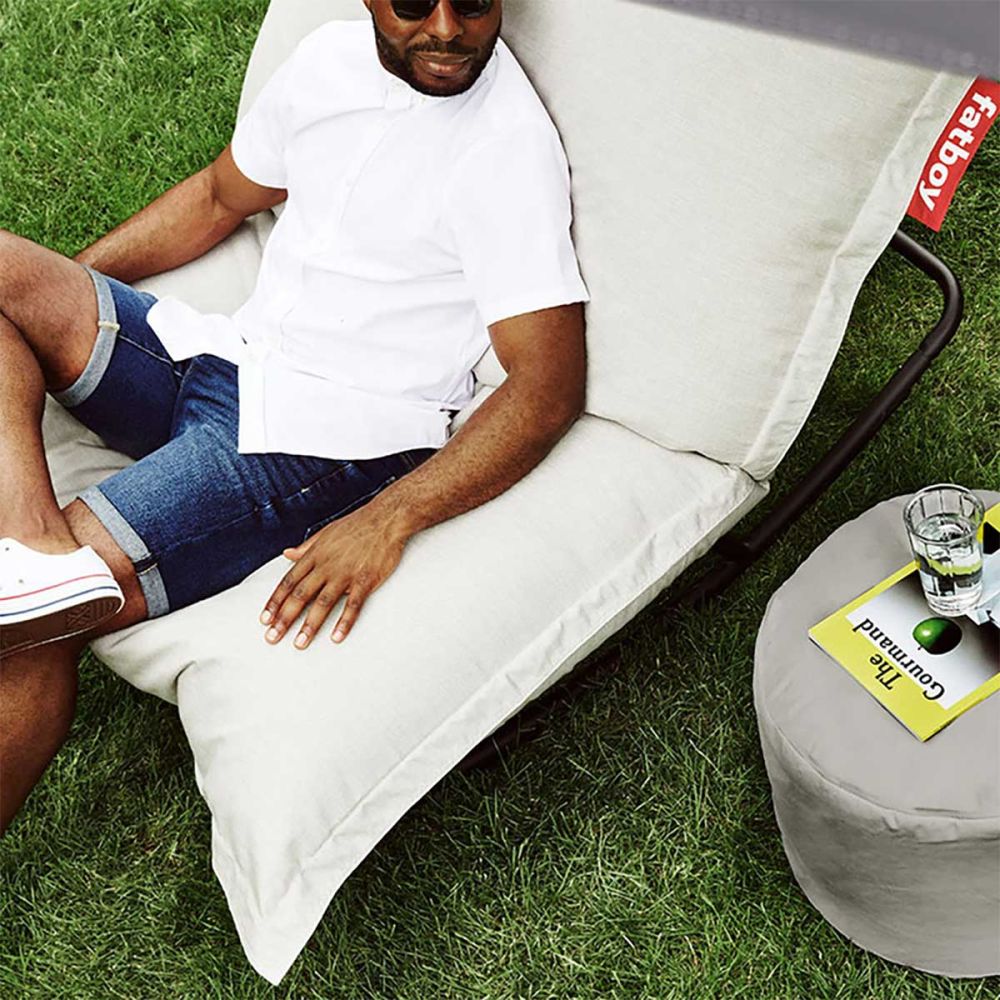 Pouf rond extérieur gris de Fatboy