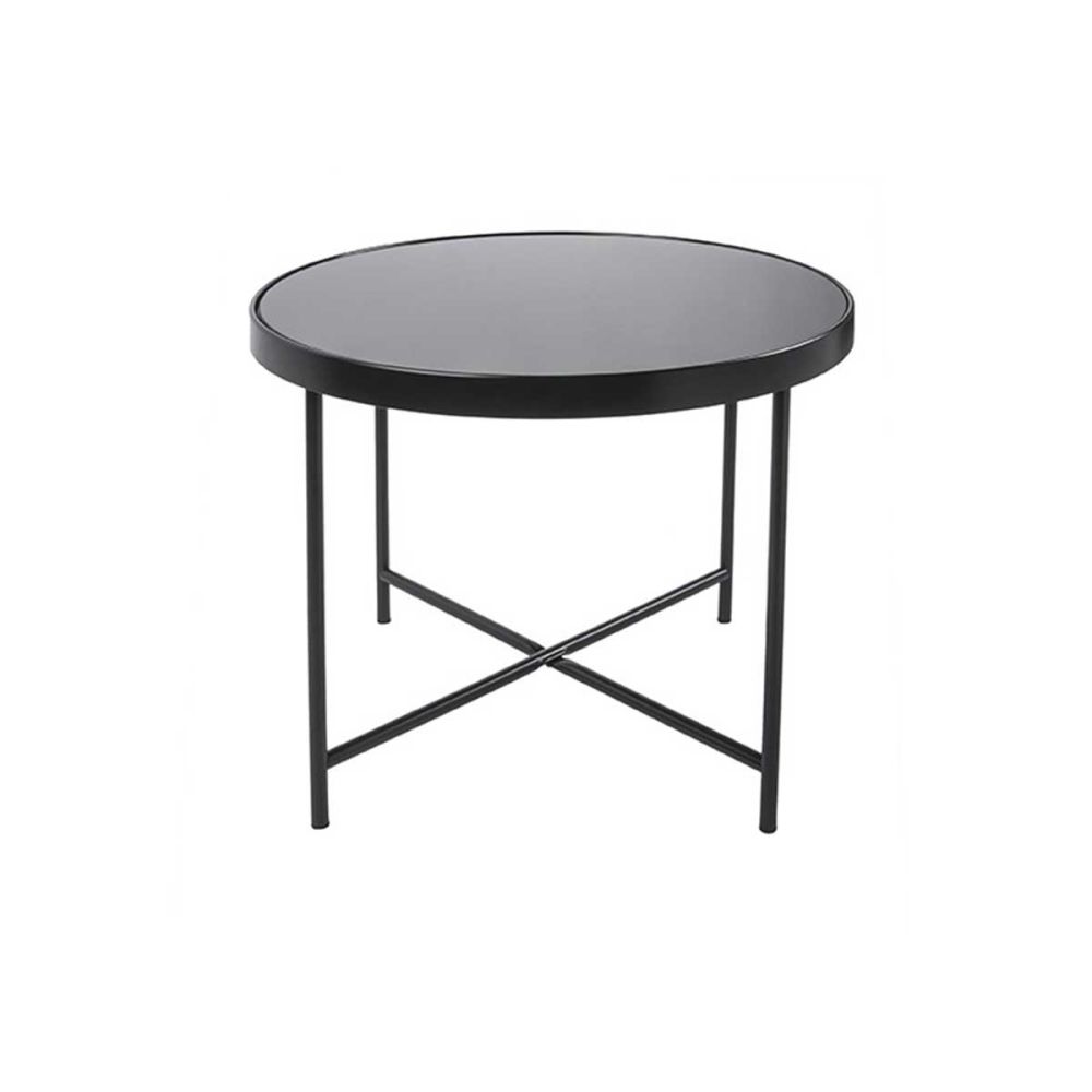 Table basse noire lisse en verre