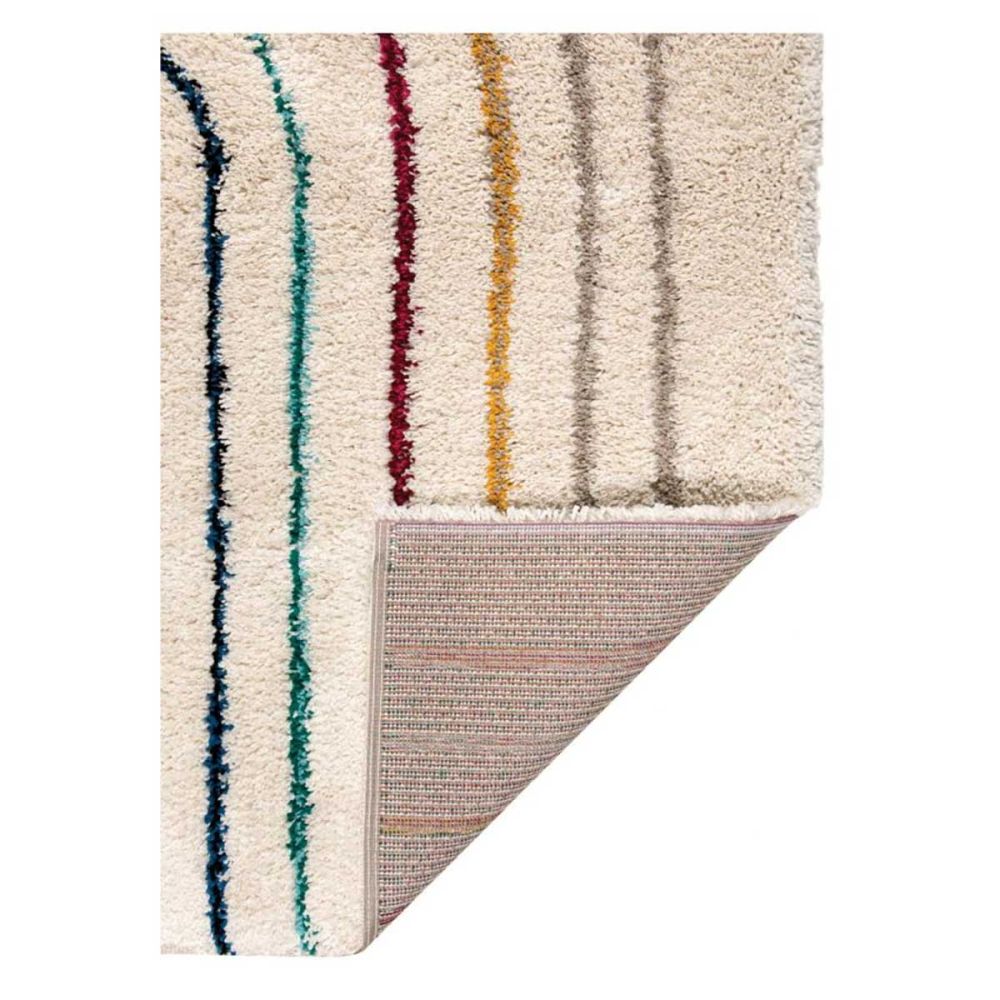 Tapis rectangulaire beige arc en ciel